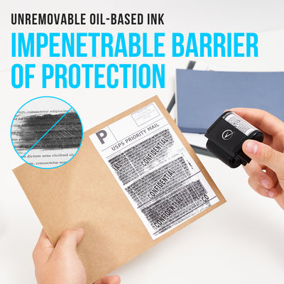 Identity Protection Roller Stamp With Box Cutter - Vantamo